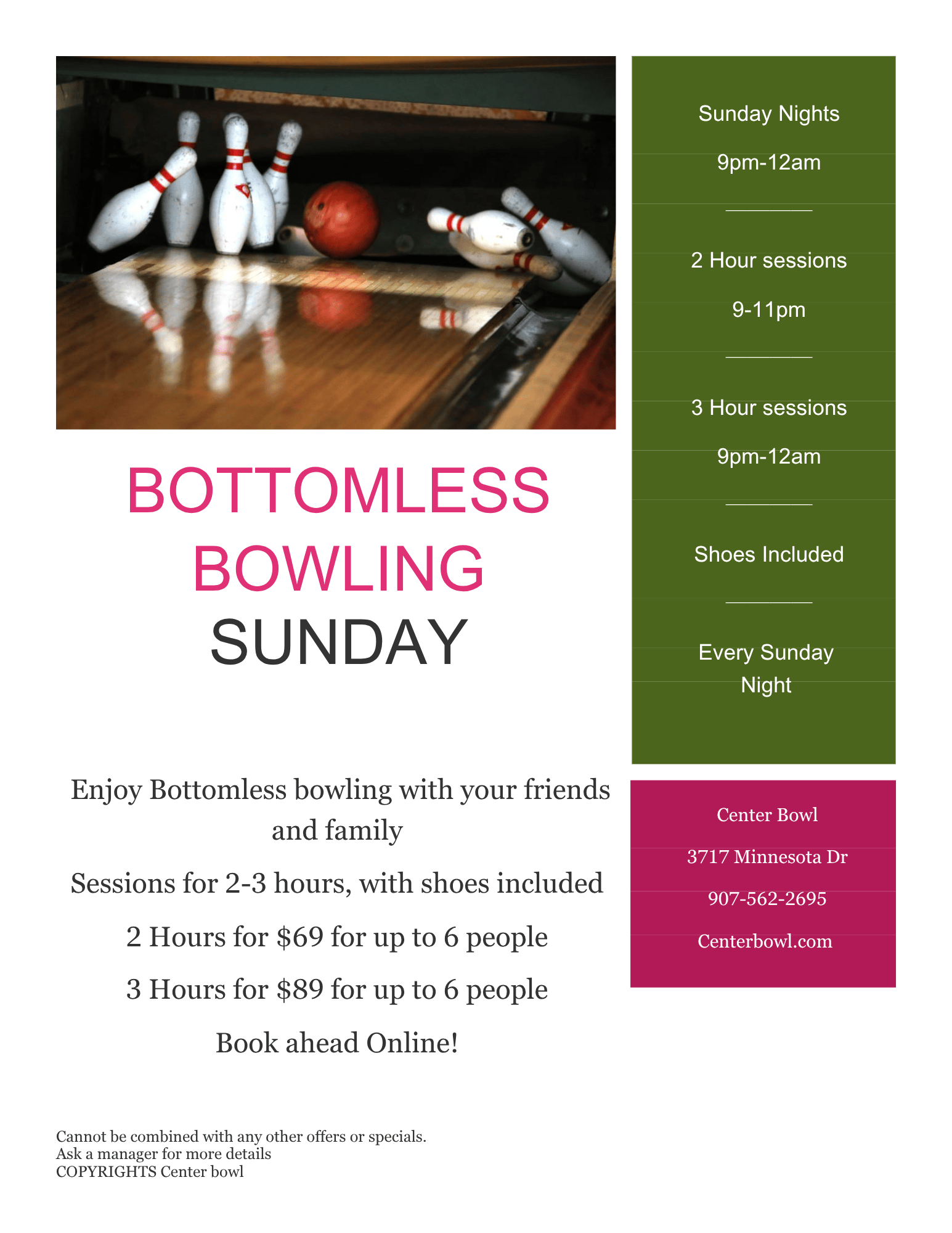 Bowling Specials | Discounts | Cheap Entertainment | Center Bowl ...